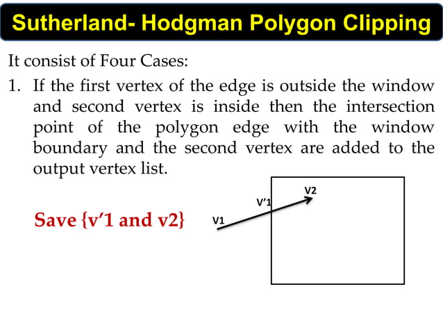 sutherland- Hodgeman Polygon clipping | PPTX