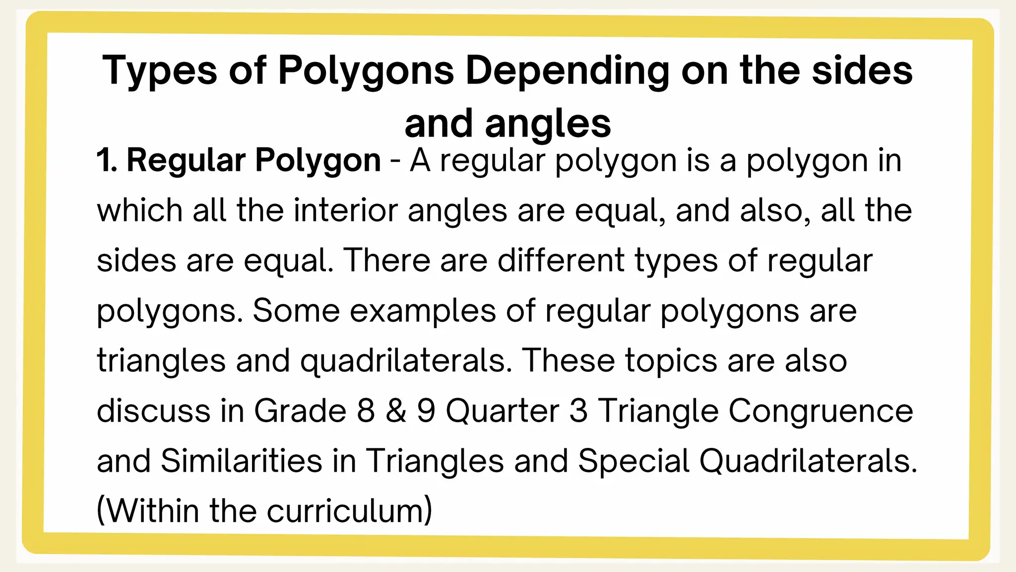 Polygons And Its Classifications And Different Kinds Of Polygons Ppt