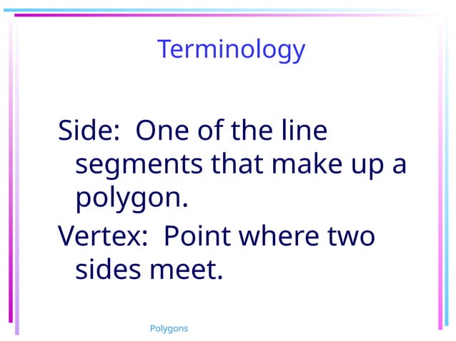 Polygons, types of polygons, definitions | PPT