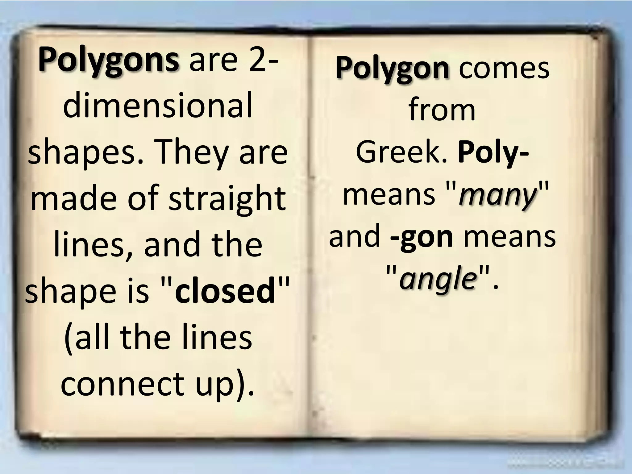 Polygons (its meaning, nature and types) for grade v | PPTX