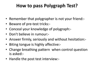 Polygraph:a lie-detector test | PPTX