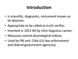 Polygraph:a lie-detector test | PPTX