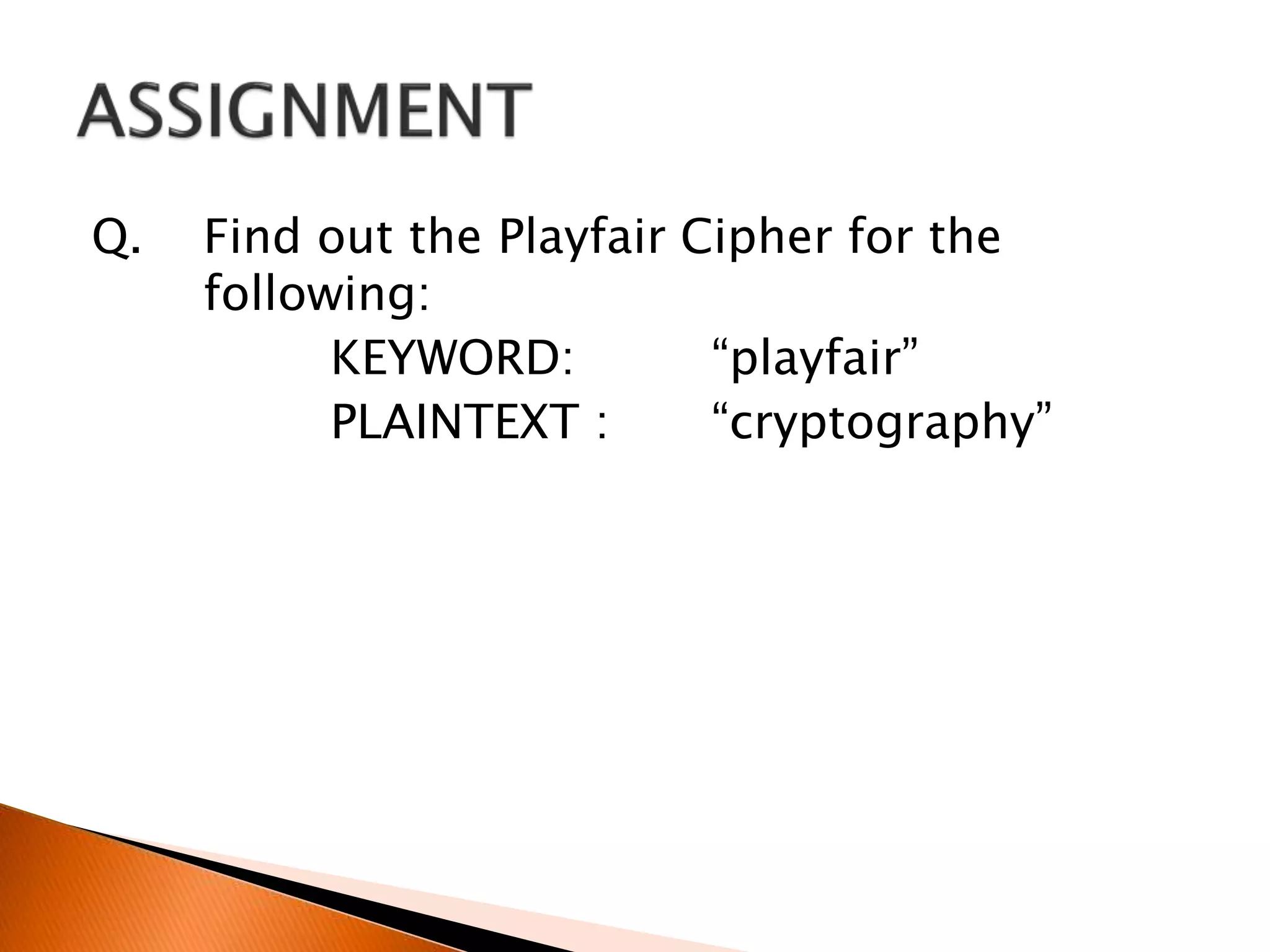 Polygraphic Substitution Cipher -Part 1 | PPTX