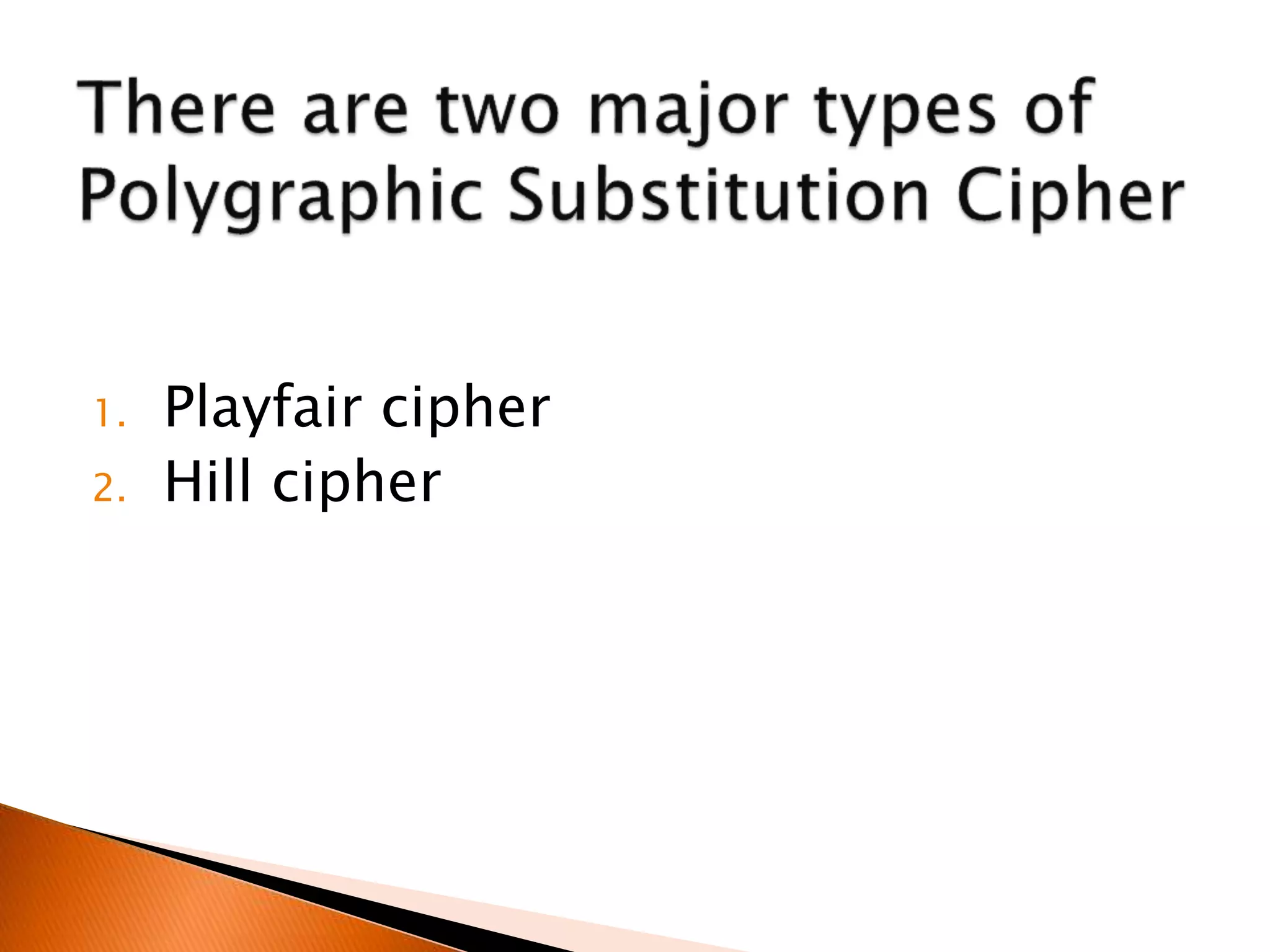 Polygraphic Substitution Cipher -Part 1 | PPTX