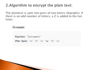Polygraphic Substitution Cipher -Part 1 | PPT