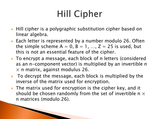 Polygraphic Substitution Cipher - Part 2 | PPT