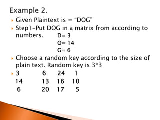 Polygraphic Substitution Cipher - Part 2 | PPTX