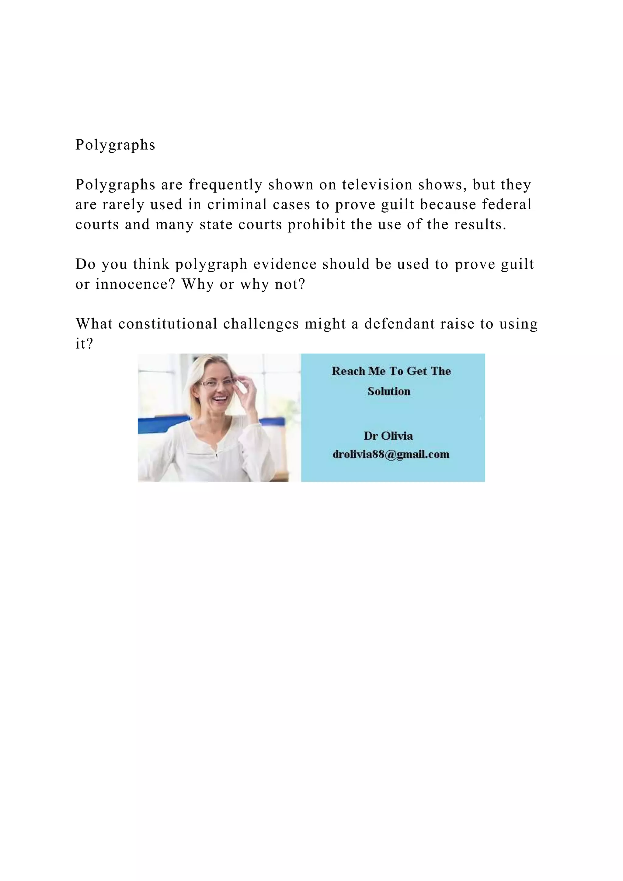 PolygraphsPolygraphs are frequently shown on television show | DOCX