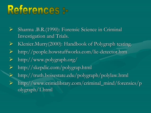 Polygraphy | PPT | Science