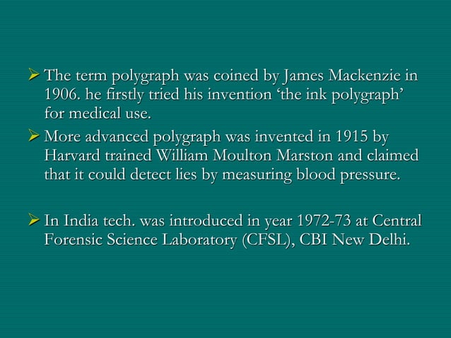 Polygraphy | PPT | Science