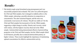 Formulation and evaluation of Poly herbal cough syrup | PPT