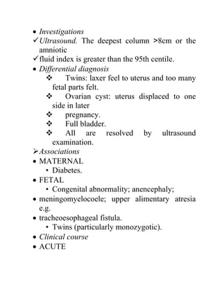 Polyhydramnios And Oligohydramnios