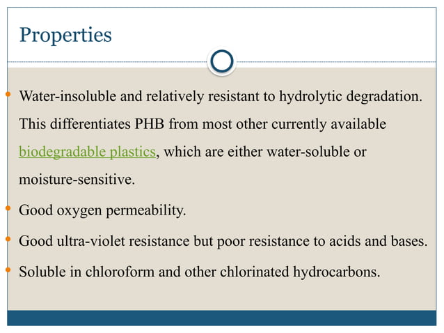 Properties of Polyhydroxybutyrate (PHB) .pptx