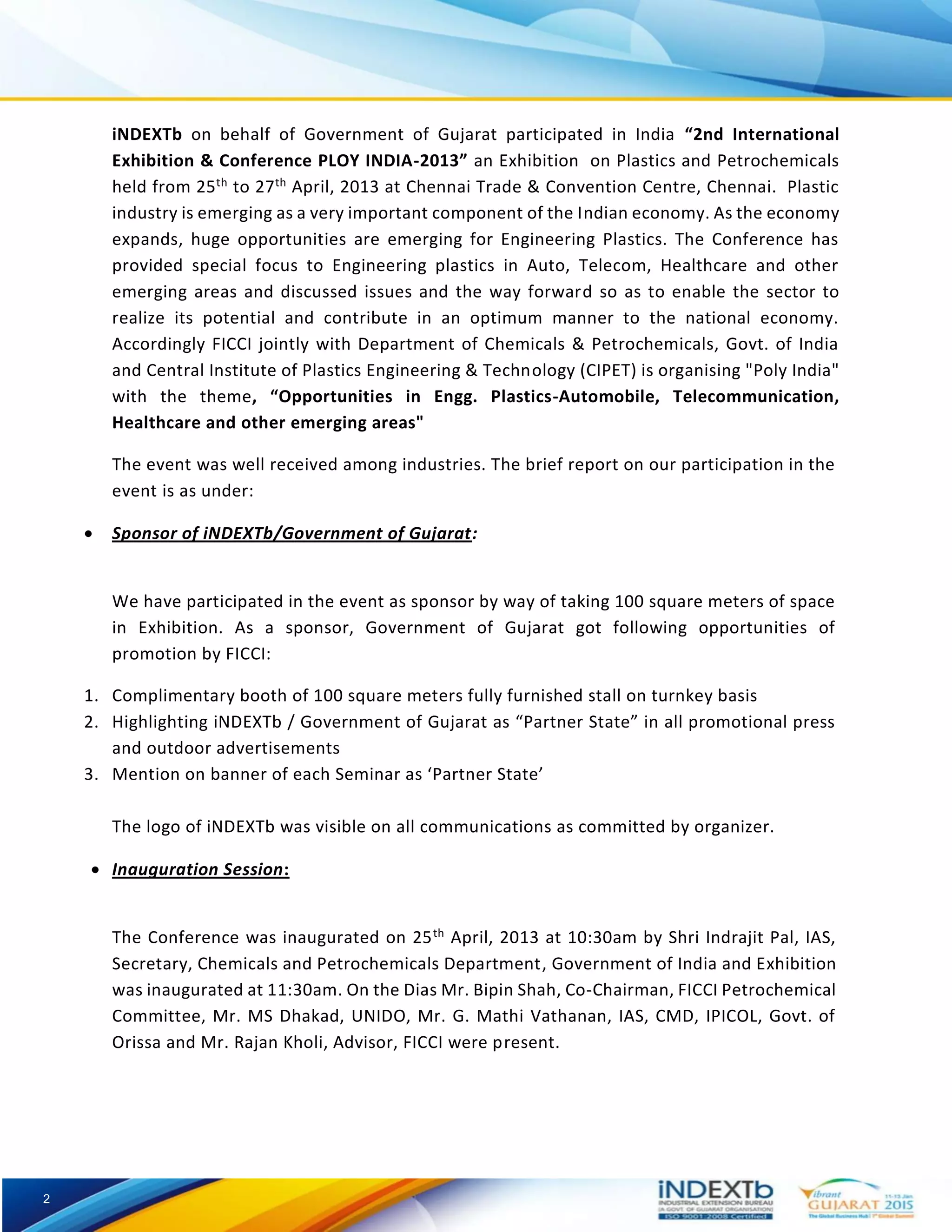 Poly India - Gujarat Vibrant 2013 | PDF