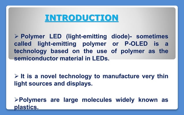 Poly led presentation | PPTX | Chemistry | Science