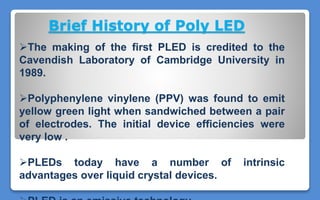 Poly led presentation | PPTX | Chemistry | Science