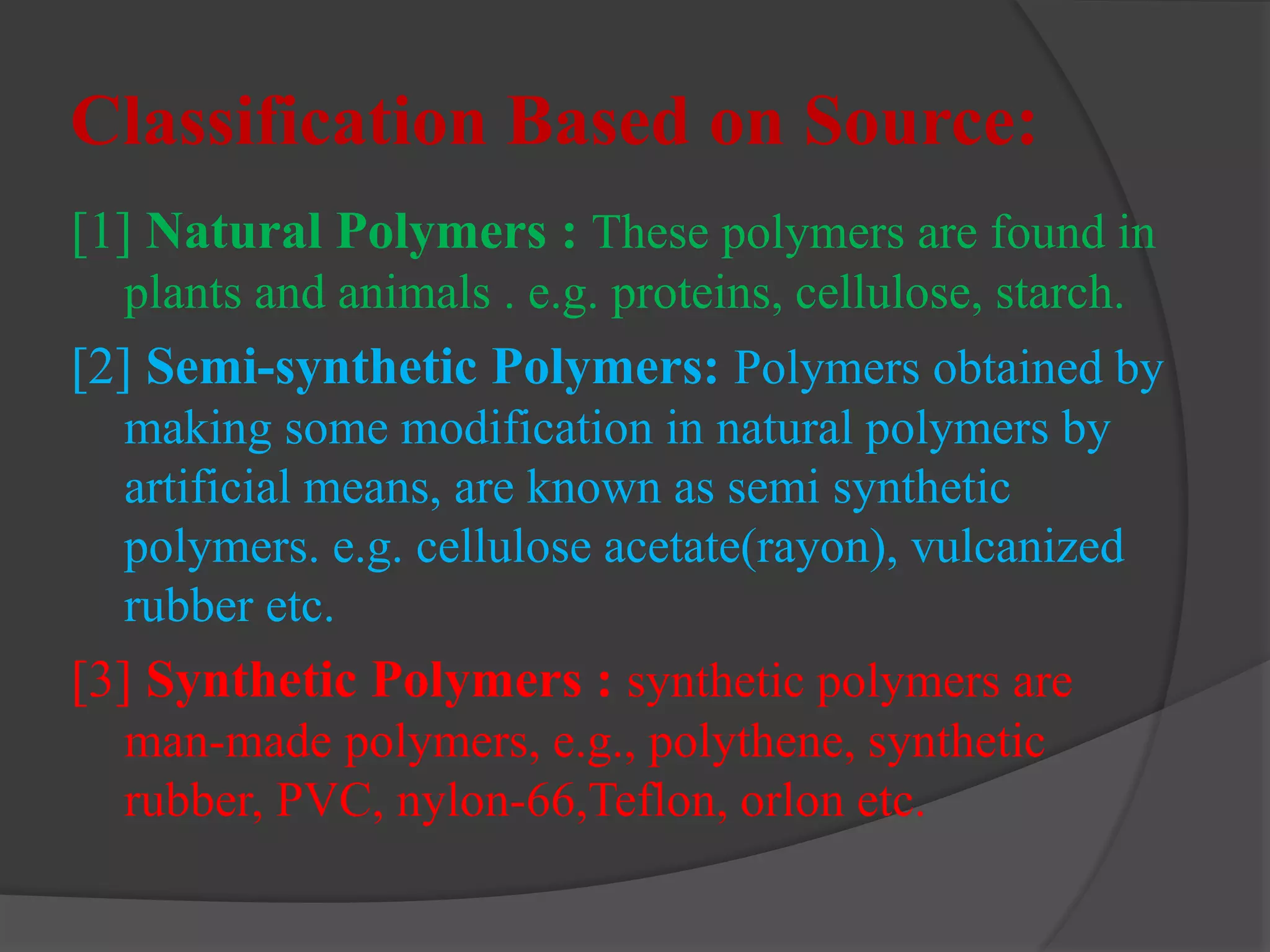 classification polymer and its medical application | PPTX