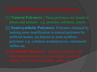 classification polymer and its medical application | PPTX | Chemistry ...