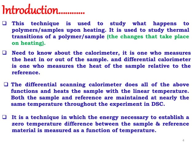 Polymer- Differential Scanning Calorimetric (DSC) | PPT