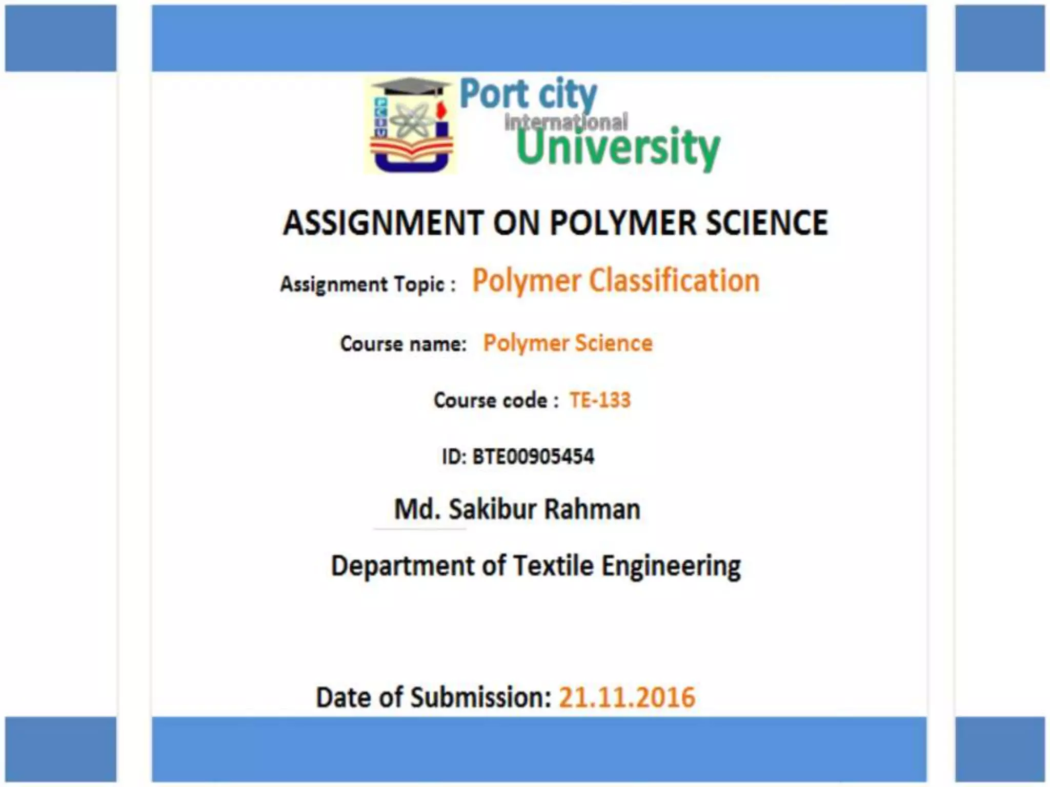 Polymer classification | PPT