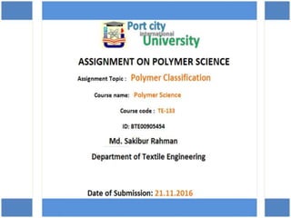 Polymer classification | PPT