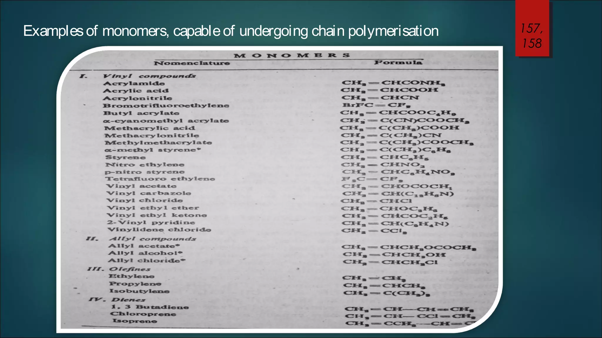 Polymerisation Mechanism ( chain growth ) | PPT