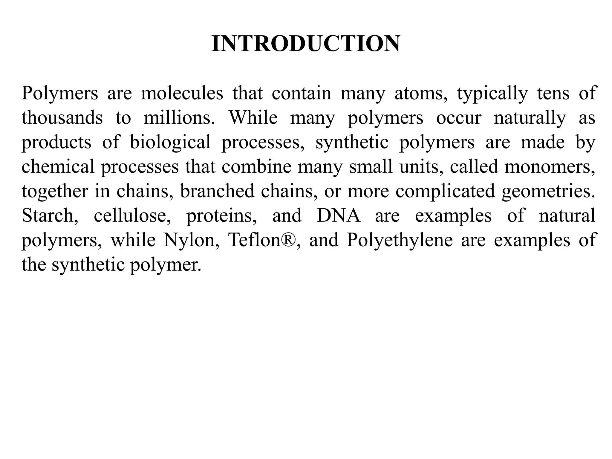 Polymer a brief introduction | PPTX