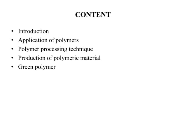 Polymer a brief introduction | PPTX