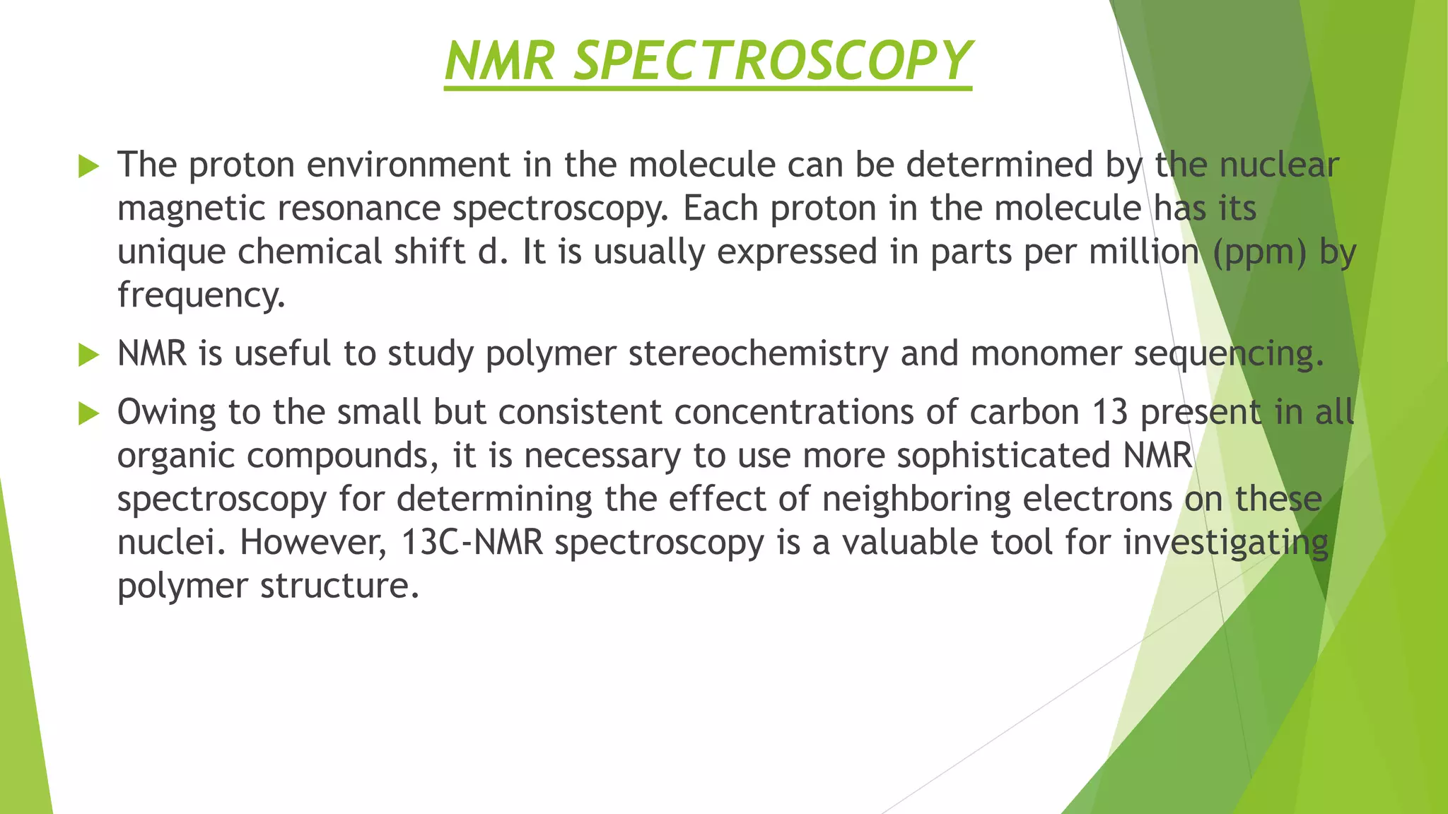 Polymer analysis by spectral methods | PPTX | Chemistry | Science