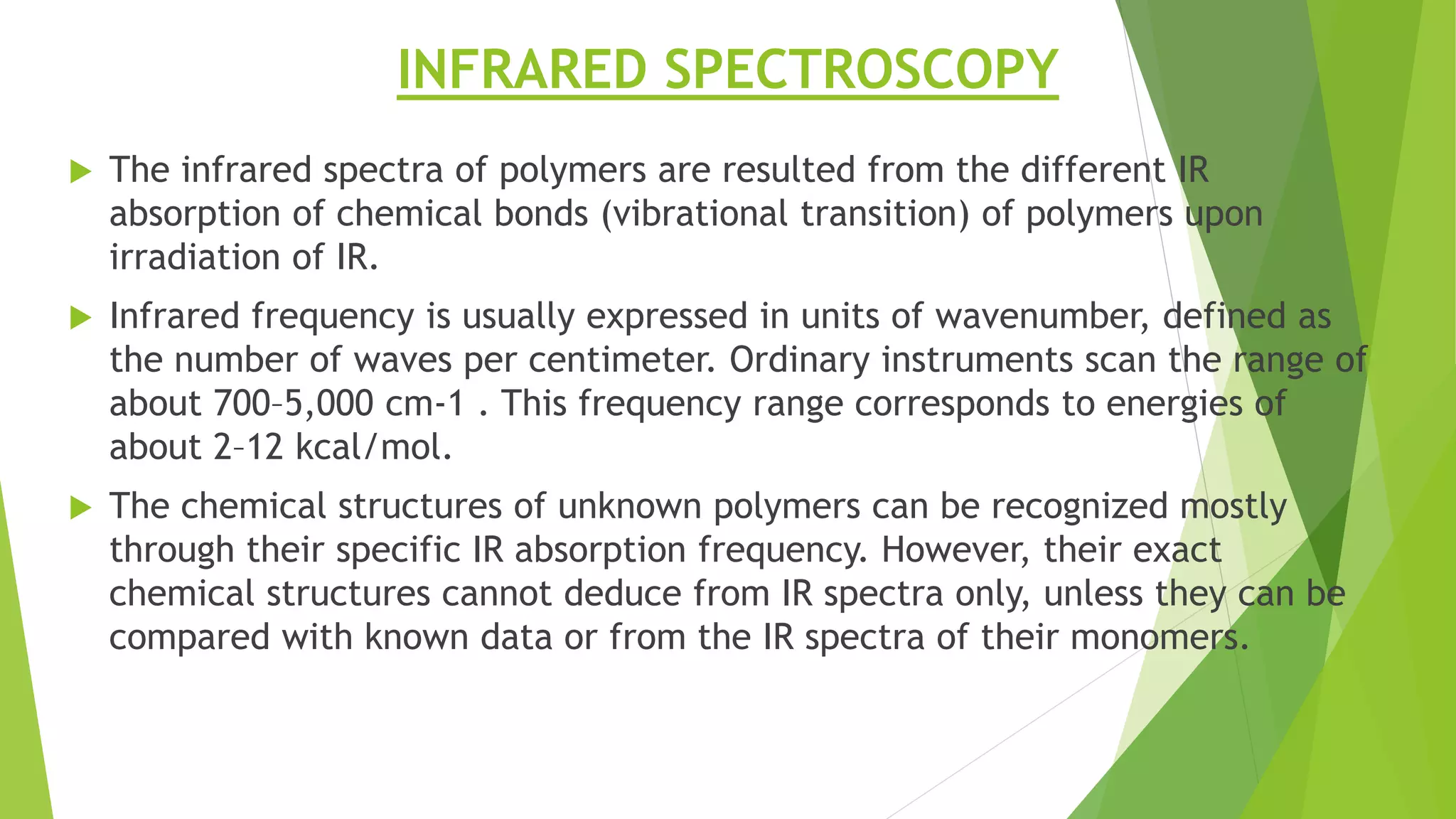 Polymer Analysis By Spectral Methods Pptx Chemistry Science
