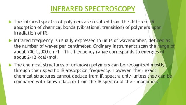 Polymer analysis by spectral methods | PPTX | Chemistry | Science