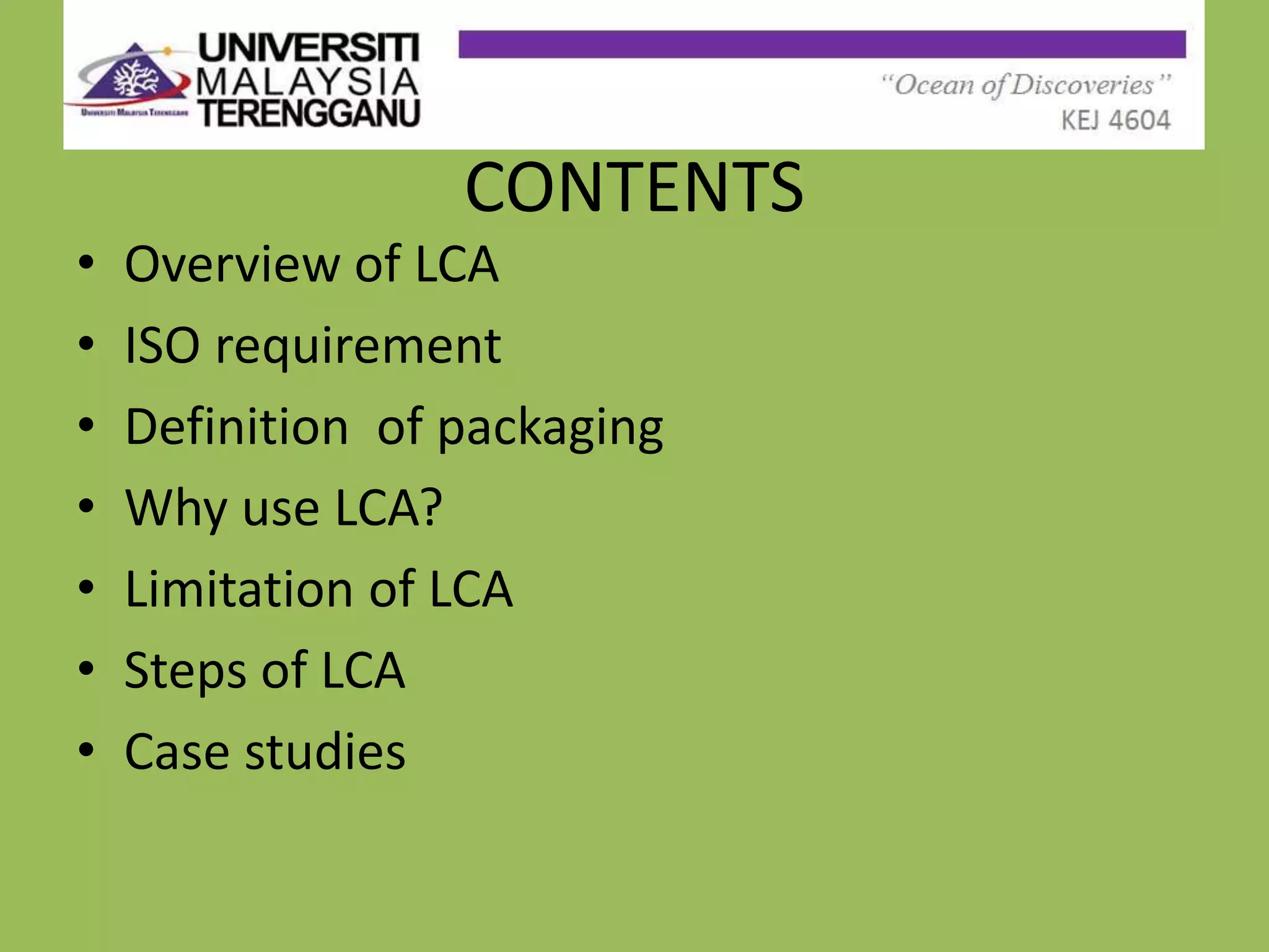 Polymer and Environment -LCA (Group 6) | PPTX