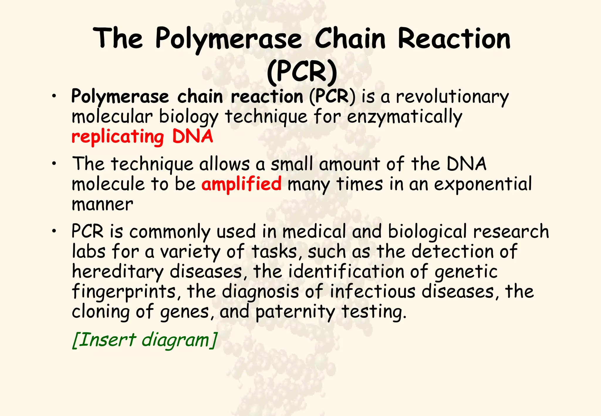 Polymerase Chain Reaction | PPT | Chemistry | Science