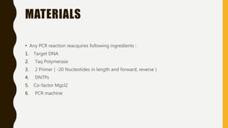 Polymerase chain reaction | PPTX