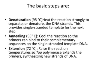 Polymerase chain reaction | PPTX | Chemistry | Science