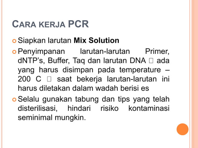 Polymerase chain reaction (pcr) | PPT