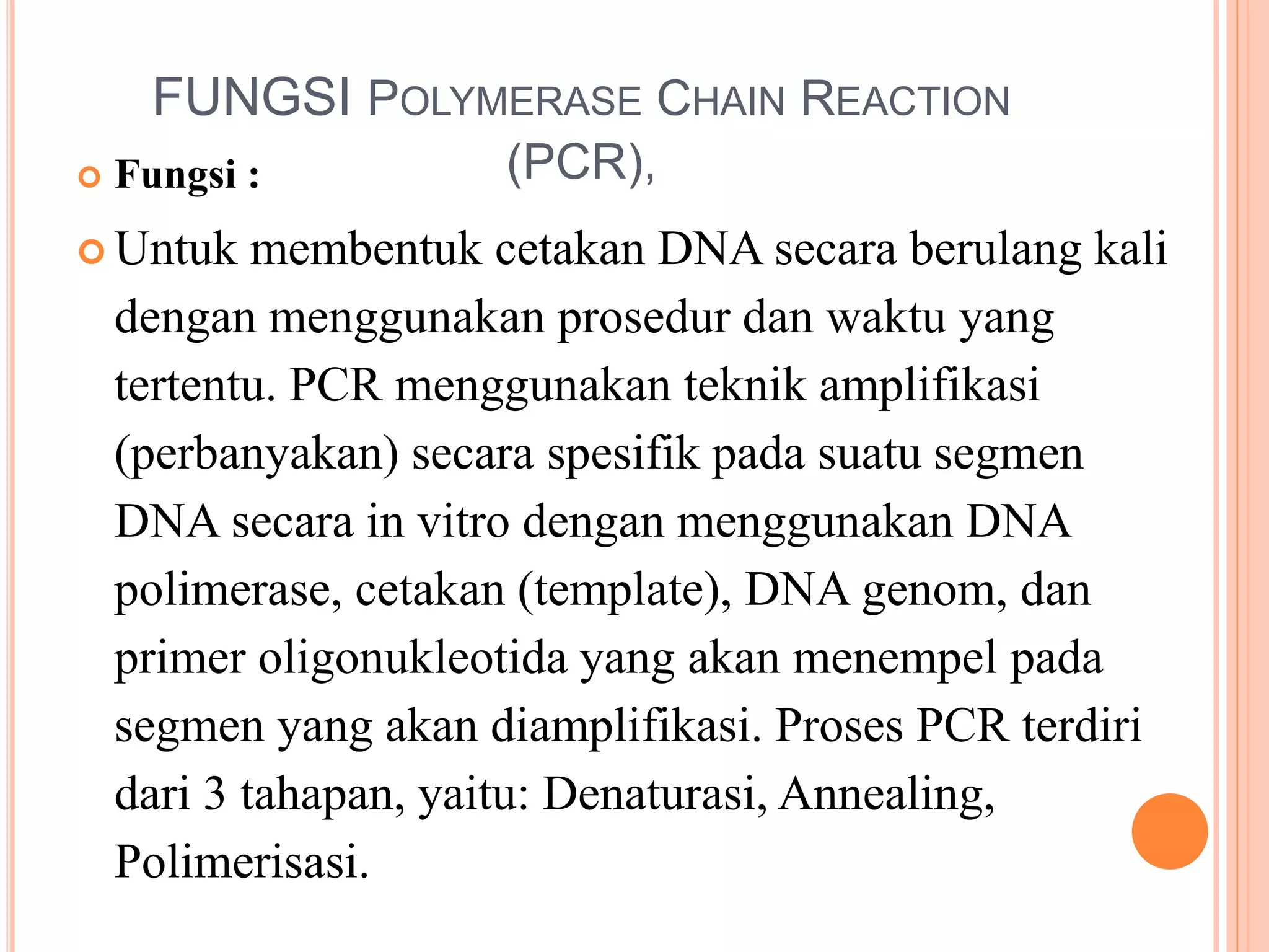 Polymerase chain reaction (pcr) | PPTX