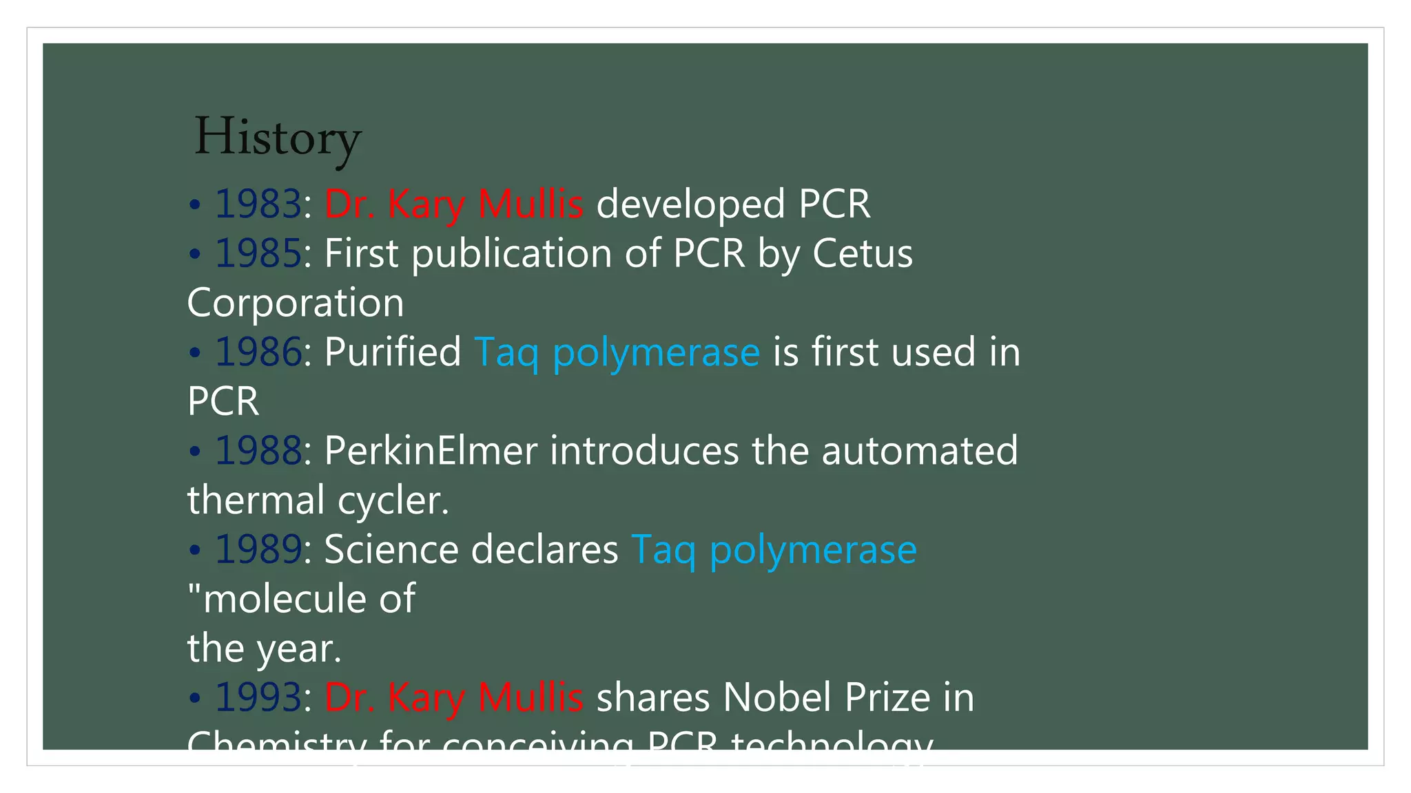 Polymerase chain reaction (pcr) | PPTX
