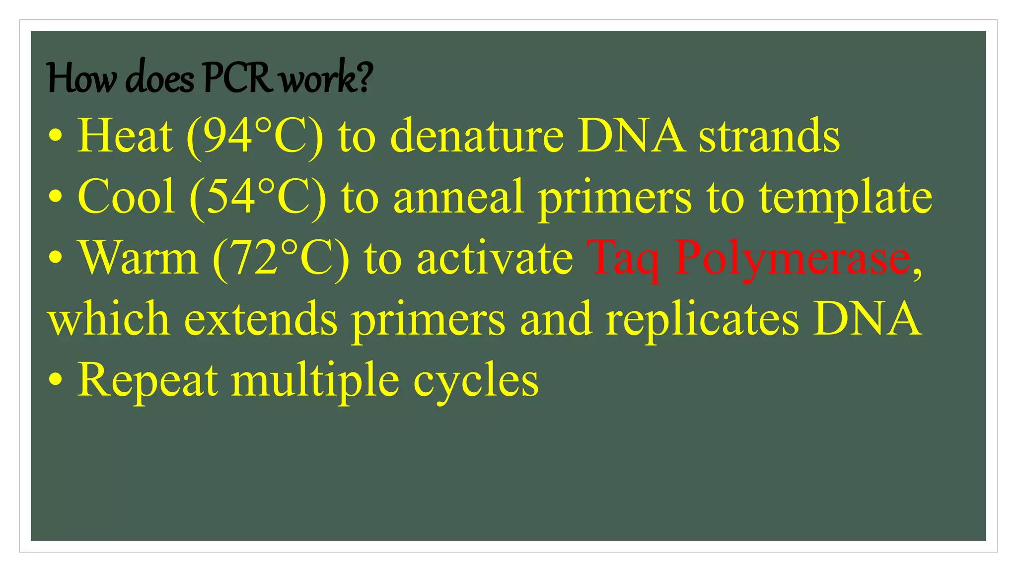 Polymerase chain reaction (pcr) | PPTX