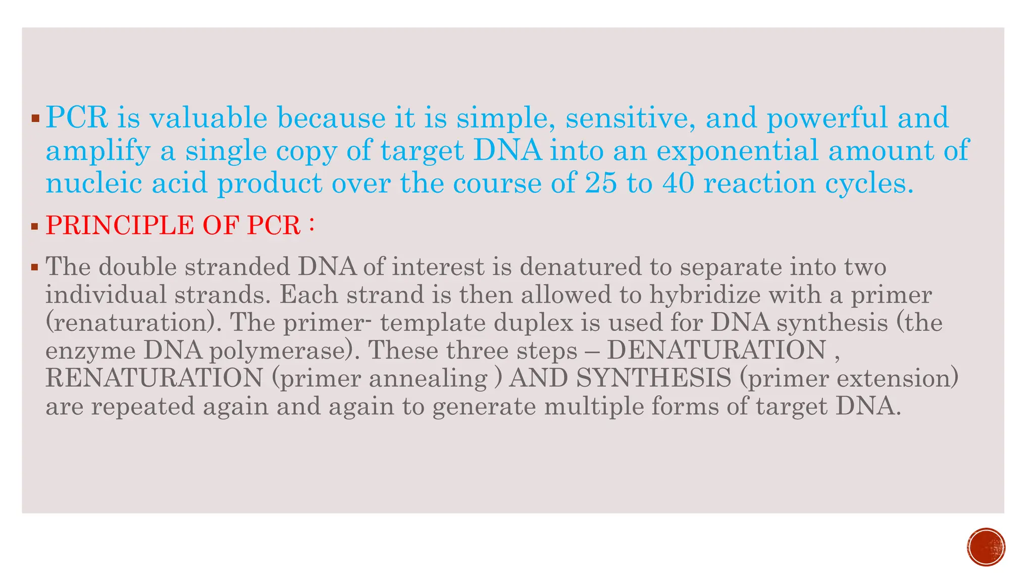 POLYMERASE CHAIN REACTION(PCR) microbiology | PPT