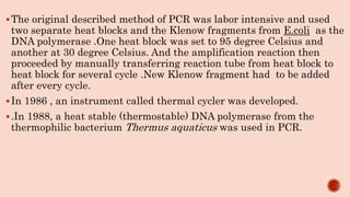 POLYMERASE CHAIN REACTION(PCR) microbiology | PPTX
