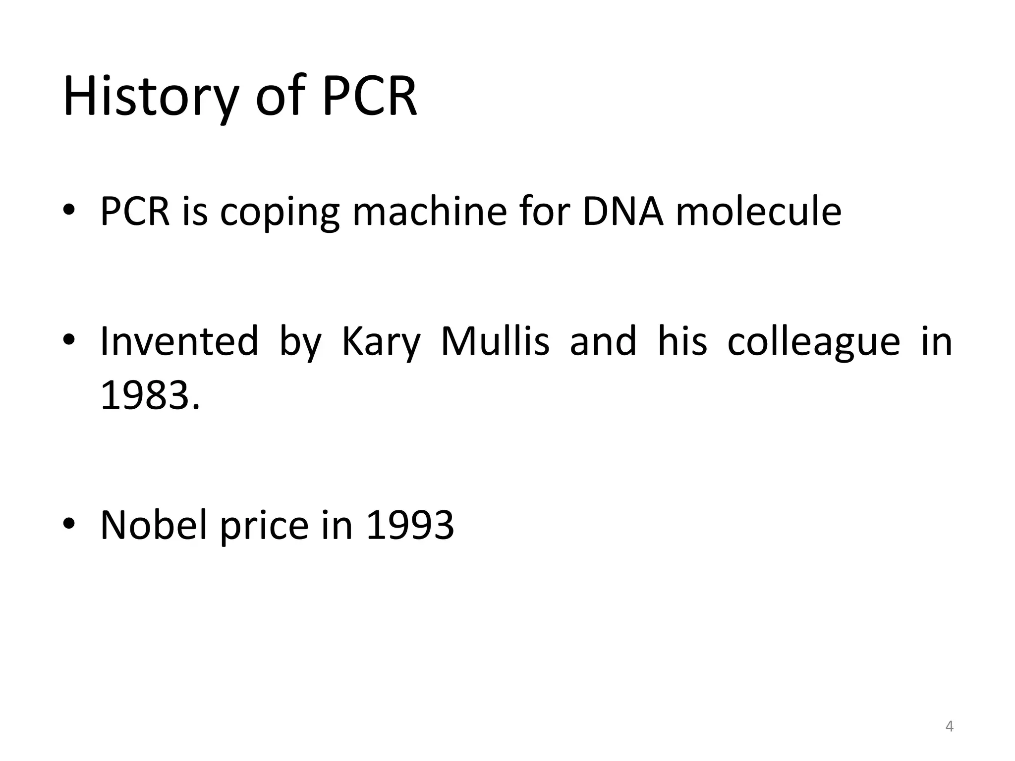 Polymerase chain reaction(PCR) presentationpptx | PPTX