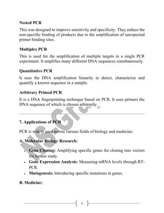 Polymerase Chain Reaction (PCR) & RT-(PCR) for B.Sc. Biotech/Botany Sem ...