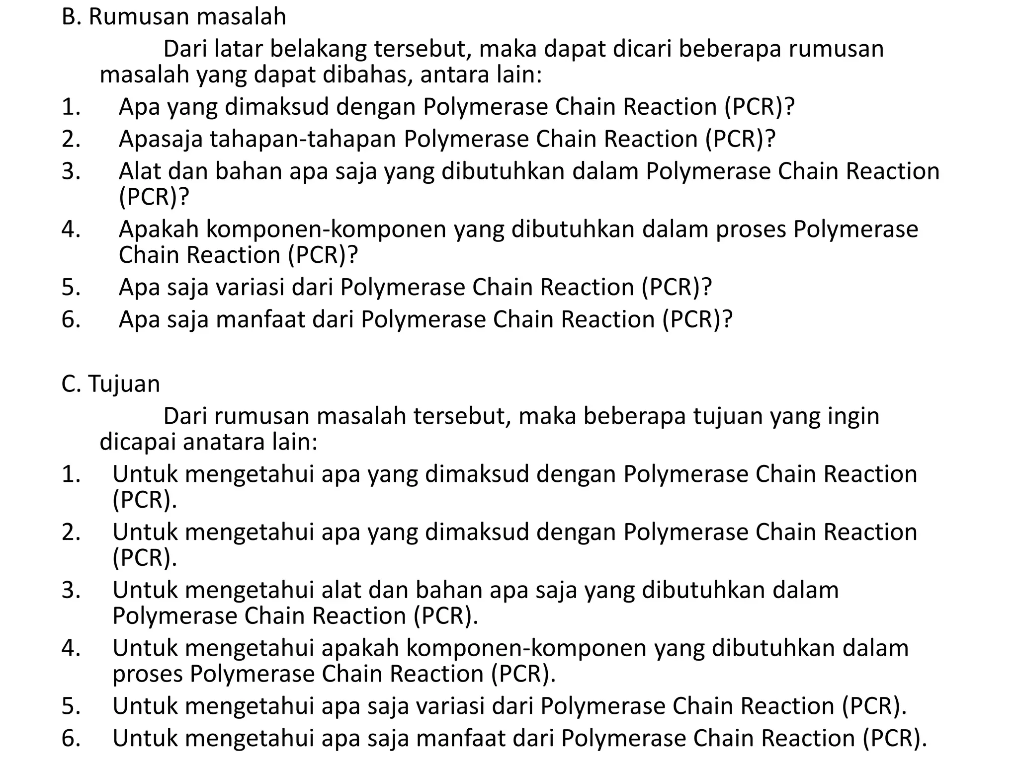 Polymerase chain reactions (pcr) | PPTX