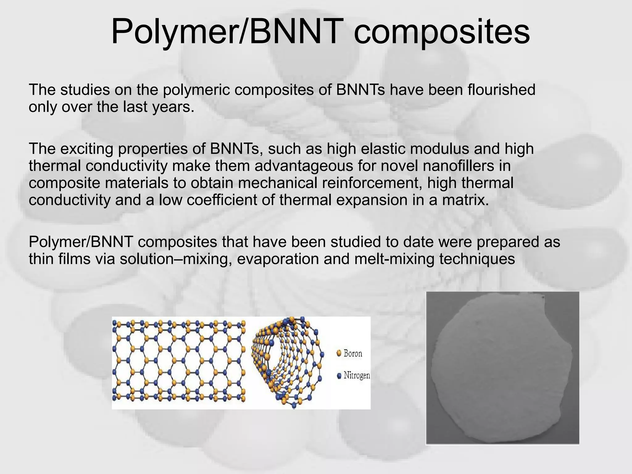 Polymer/Boron Nitride Nanotube (BNNTs) Nanocomposites | PPT