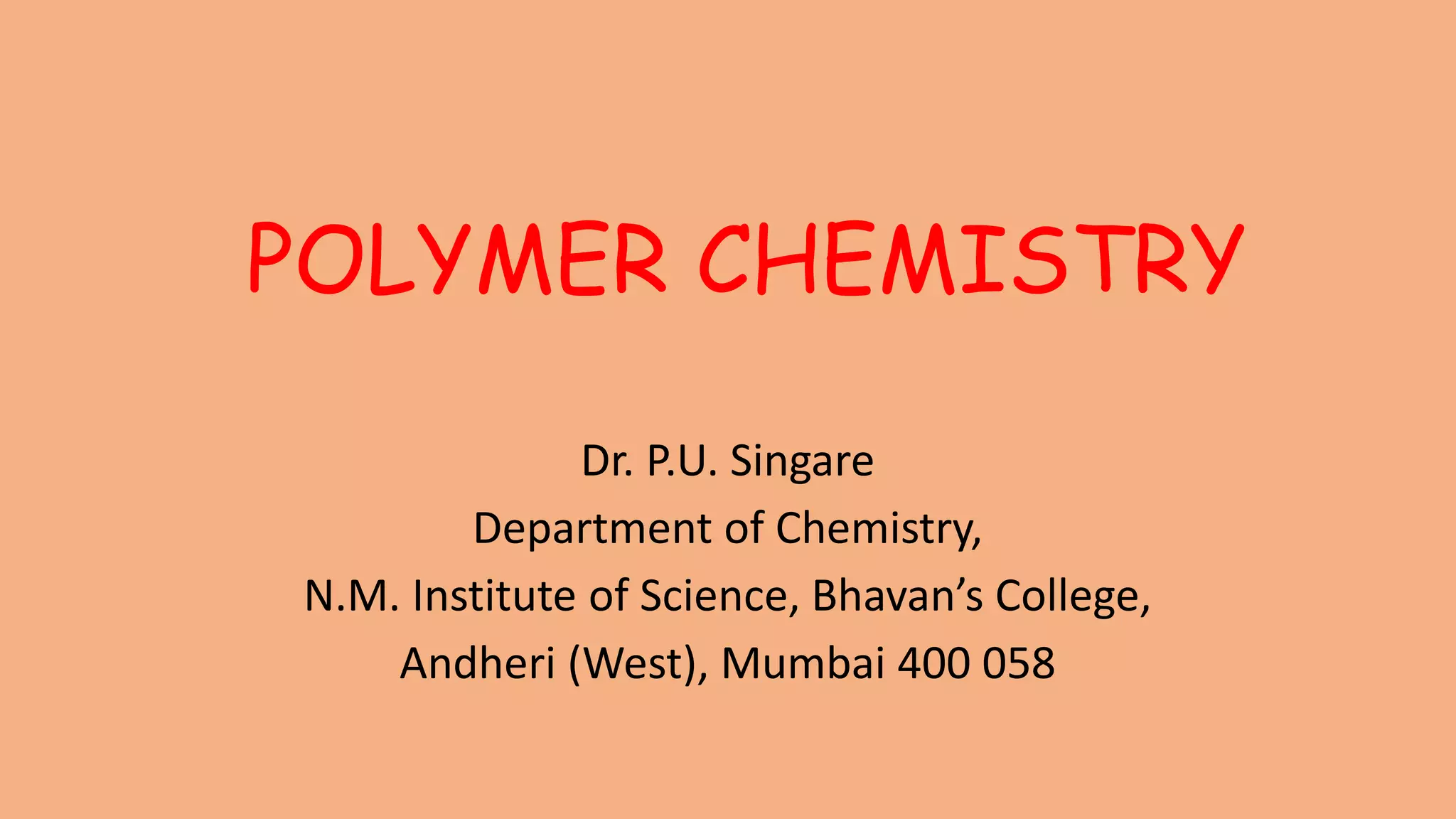 Polymer chemistry | PPT