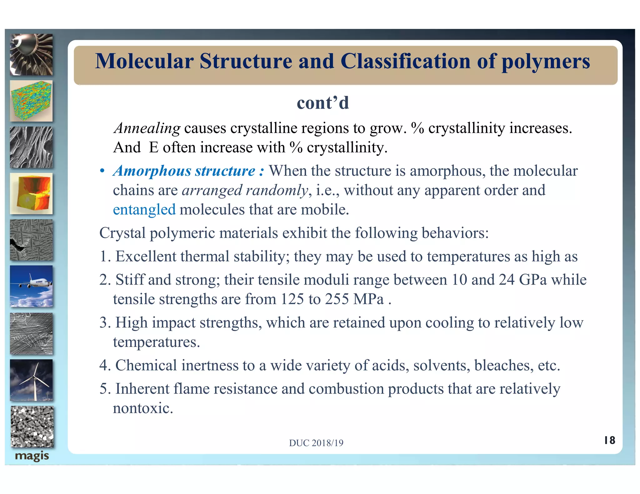 Polymer: Classfication and molecular structure of polymers | PDF