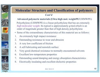 Polymer: Classfication and molecular structure of polymers | PDF