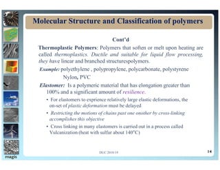 Polymer: Classfication and molecular structure of polymers | PDF