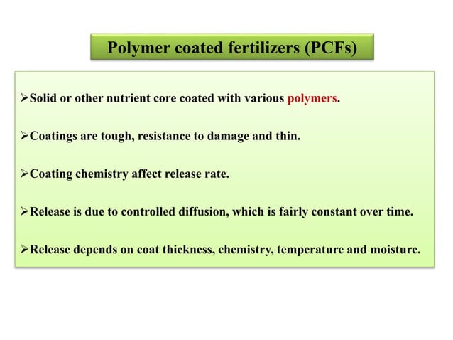 Polymer coated fertilizers an advance technique in nutrient management ...